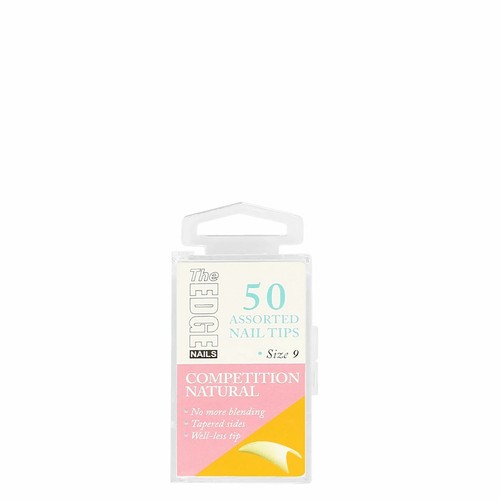 The Edge Nails Competition Natural Assorted Nail Tips Size 9 (50 Pack ...