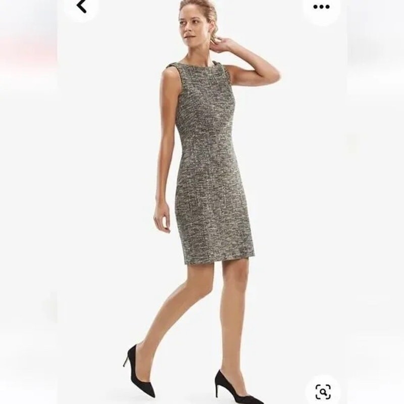 MM Lafleur $240 Lydia Gray Boucle Twisted Strap Sheath Dress SZ 1X | eBay