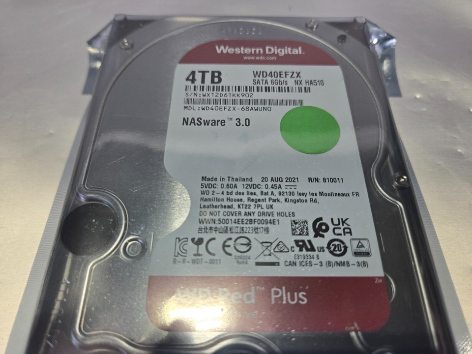 Western Digital Red 4TB WD40EFZX 5400RPM 3.5" 128MB SATA 6Gb/s Hard ...