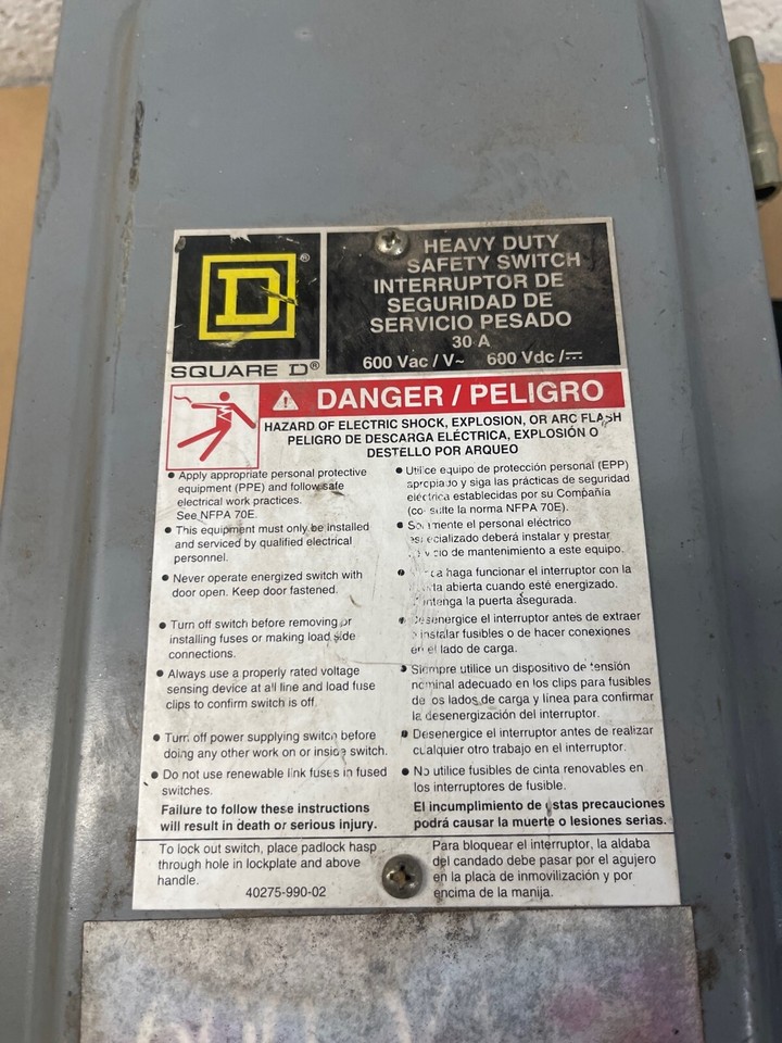 Square D H361AWK Heavy Duty Safety Switch | eBay