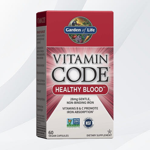 Garden of Life Vitamin Code Iron Supplement, Healthy Blood - 60 Vegan ...