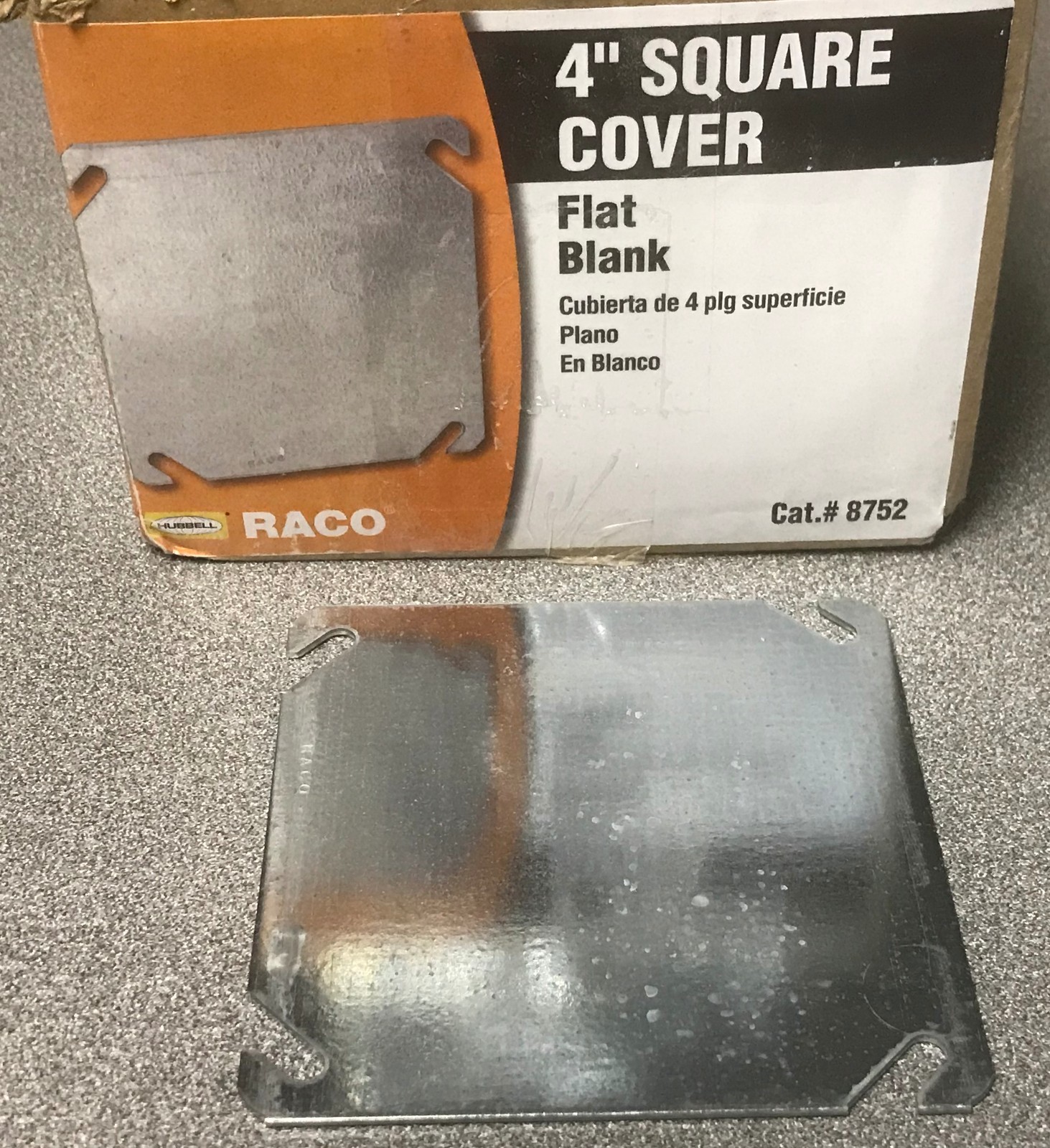 2-Gang Square Metal Electrical Box Cover 4 In. Square Flat, Blank ...