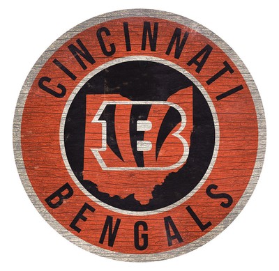 Cincinnati Bengals Sign Wood 12 Inch Round State Design | eBay