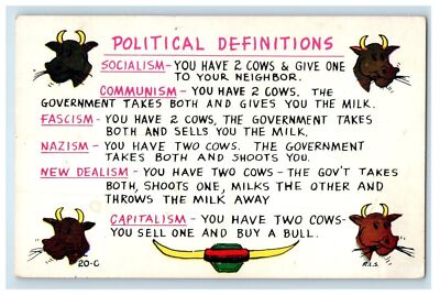 c1940's Political Definitions Cow Humor Socialism Communism Capitalism ...