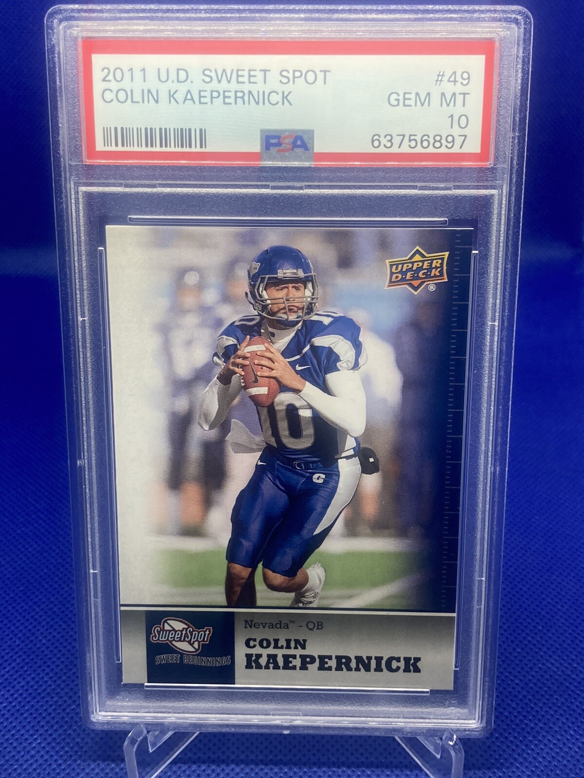 2011 COLIN KAEPERNICK Rookie Perfect Card PSA 10 UPPER DECK SWEET SPOT ...