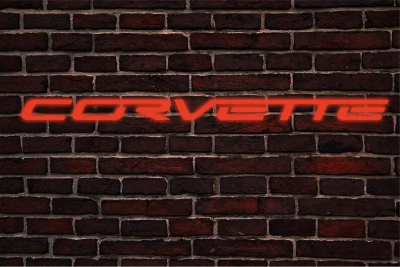 Corvette Neon Sign, Corvette Logo Neon Sign, Corvette Letter Neon Sign ...