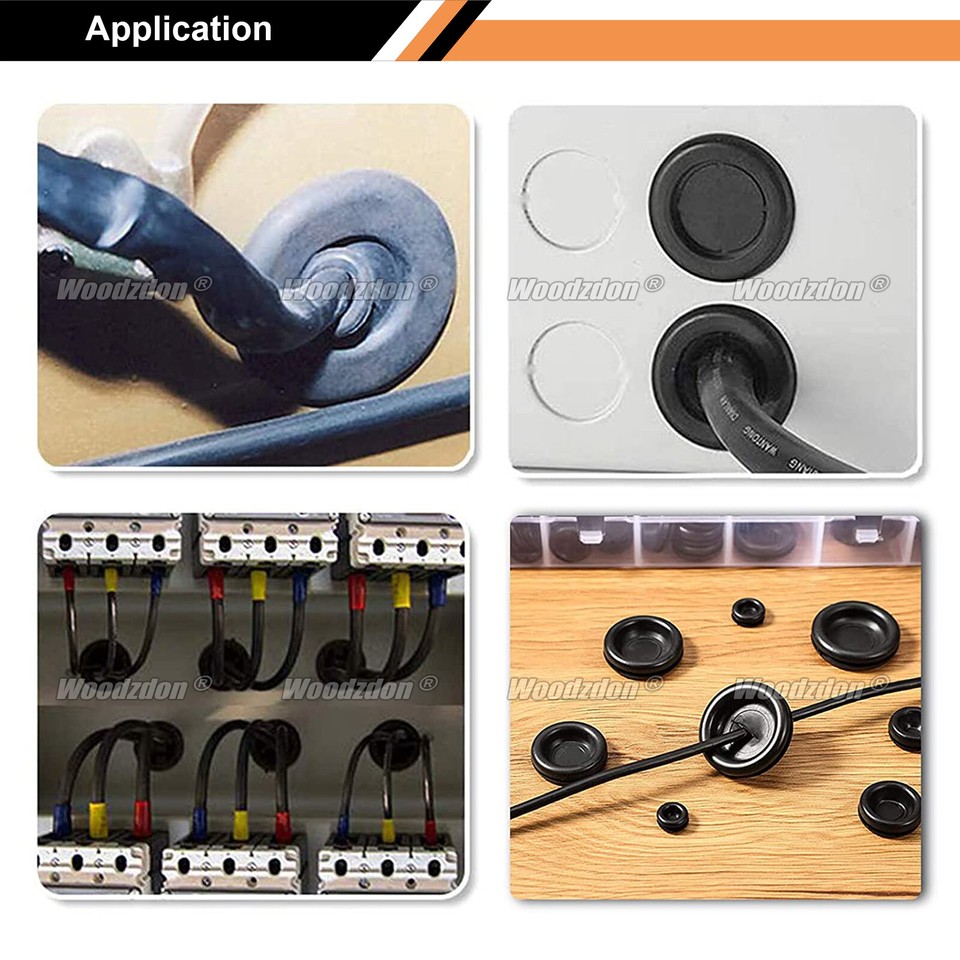 200pcs Black Rubber Grommet Assortment Sheet Metal Auto Body Firewall ...