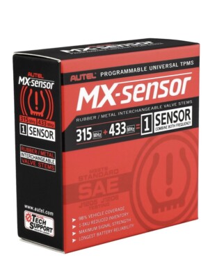 MX-Sensor 1-Sensor Single Pack w/box Press-in Rubber Valve Stem 315MHz ...