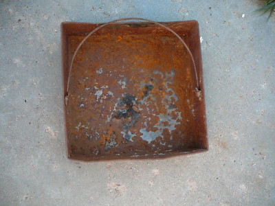 ANTIQUE BAILED METAL ASH CLEAN OUT DRAWER WOOD COAL STOVE BASE BURNER ...