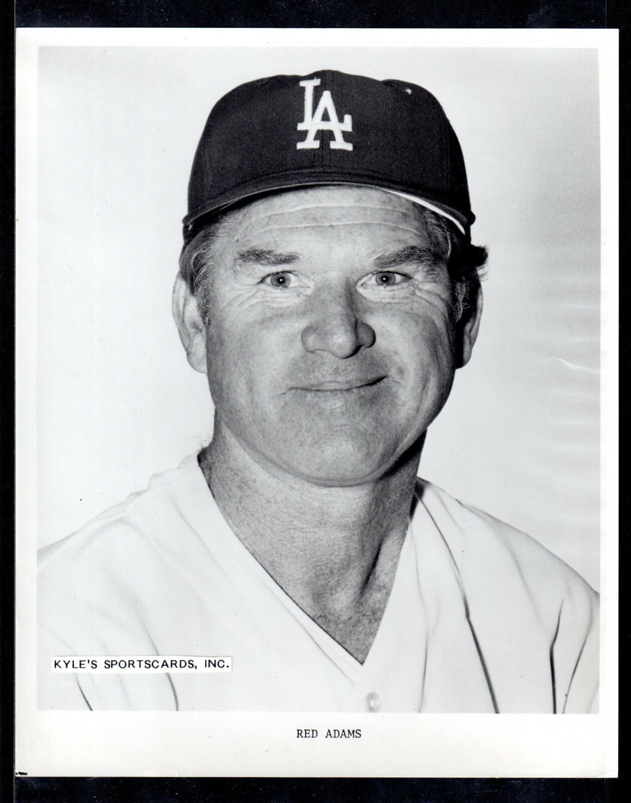 Red Adams LA DODGERS COACH UNSIGNED 8 x 10 ORIGINAL B&W STAFF PHOTO #1 ...