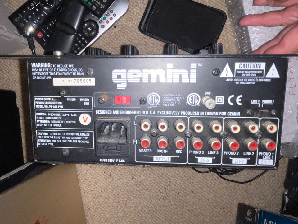 Gemini PS-626 PRO 3-Channel DJ Stereo Mixer With Beat LEDS Black | eBay