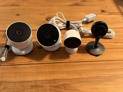 Google Nest Cam Outdoor x 2 And 2 Indoor Cameras Lot | eBay