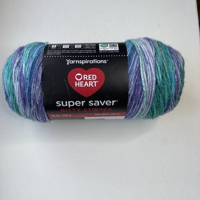 Red Heart Super Saver Bitty Stripes One Skien 515 Yards 10 Oz Mermaid