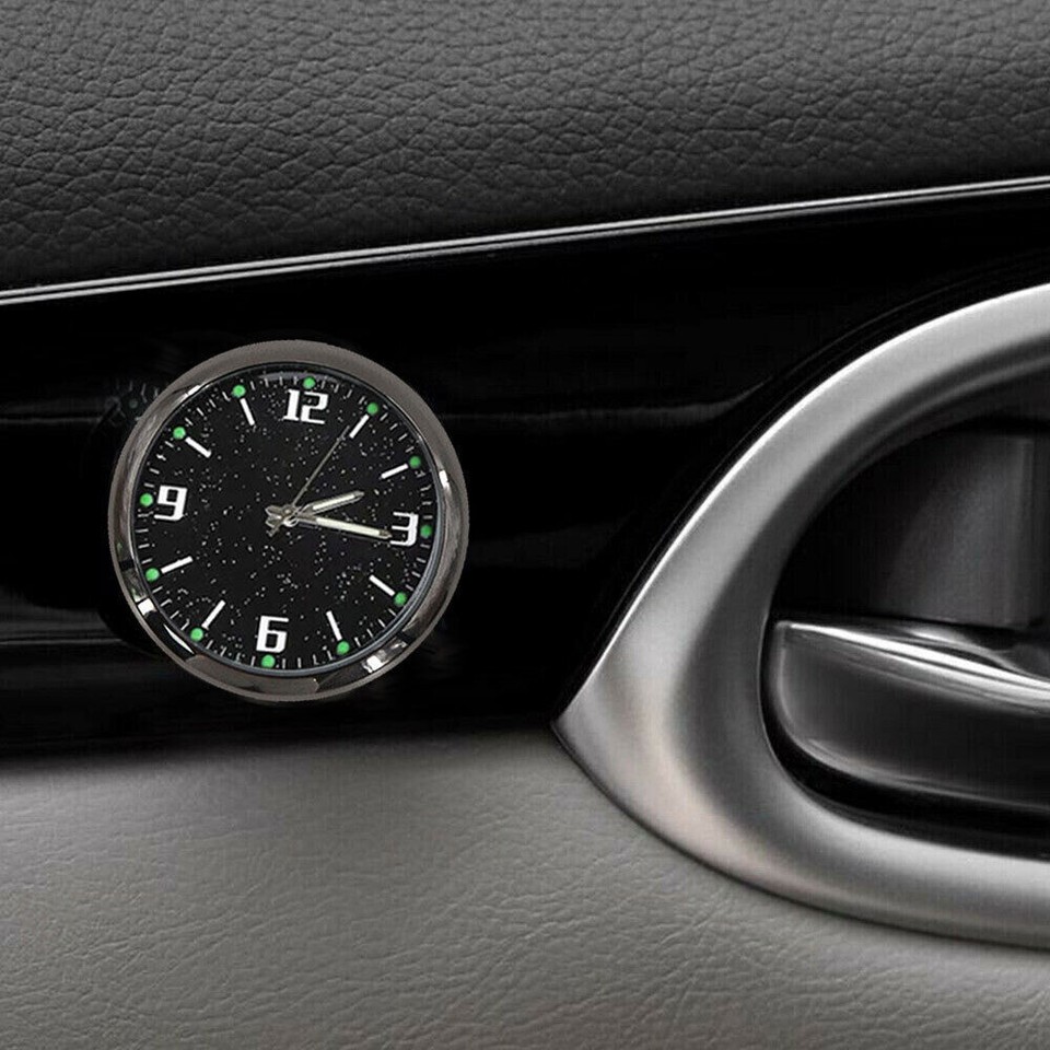 Luminous Diamond Quartz Analog Watch Stick On Car Clock Universal ...