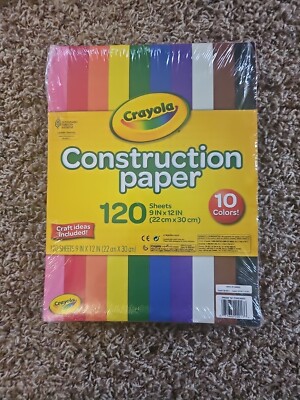 Crayola Construction Paper 8 Assorted Colors 120 Sheets 9x12 | eBay