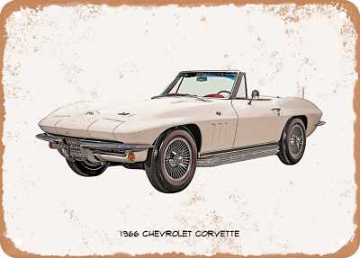 Classic Car Art - 1966 Chevrolet Corvette Oil Painting - Rusty Look ...