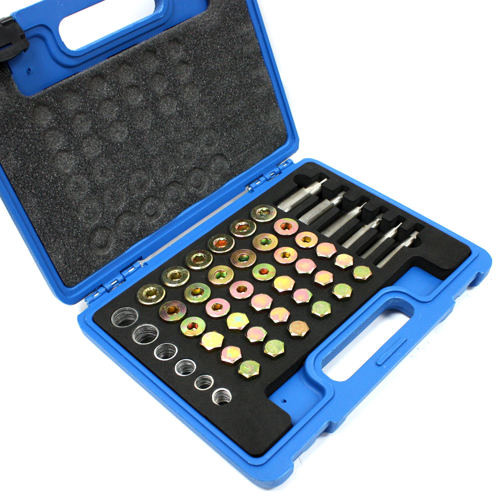 114PC Oil Pan Drain Sump Plug Key Thread Repair Tool Kit Set Drain plug ...