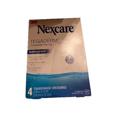 Nexcare Tegaderm Transparent Dressings 4”X 4.75” Waterproof 4 Patches ...