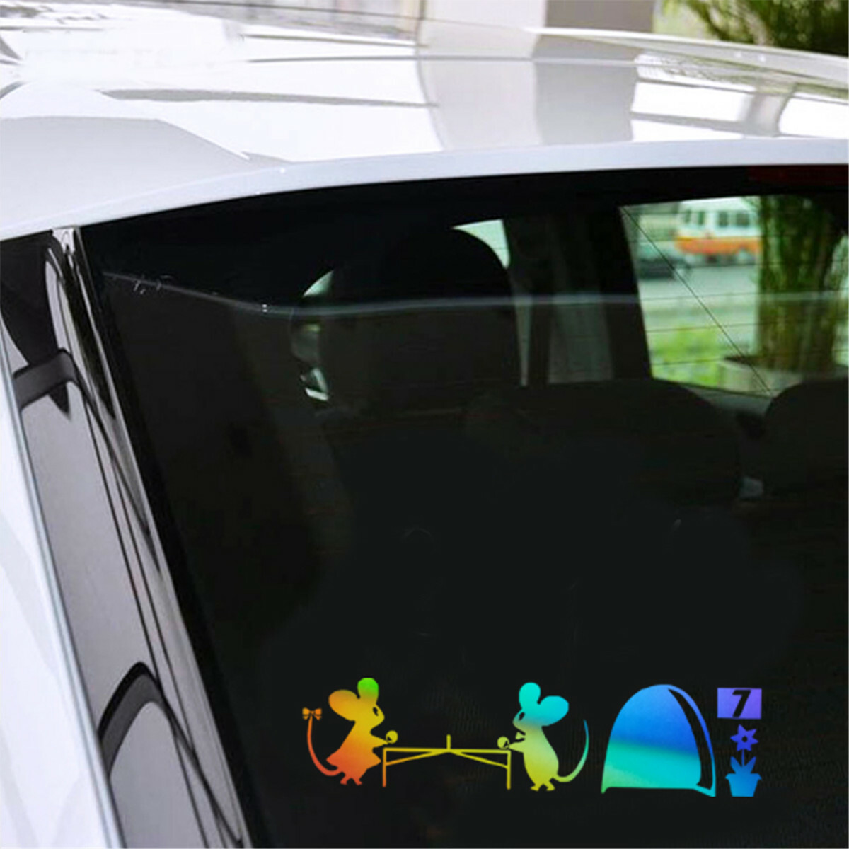 Mouse Rat Play table tennis Car Window Door Bumper Laptop Vinyl Decal ...