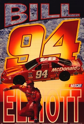 STARLINE POSTER~Bill Elliott NASCAR 1995 McDonald's Vintage Original ...