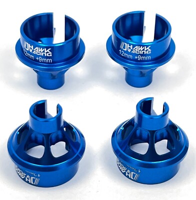 Aluminum 12mm Shock Spring Cups +9 Offset Blue For Team Associated ...