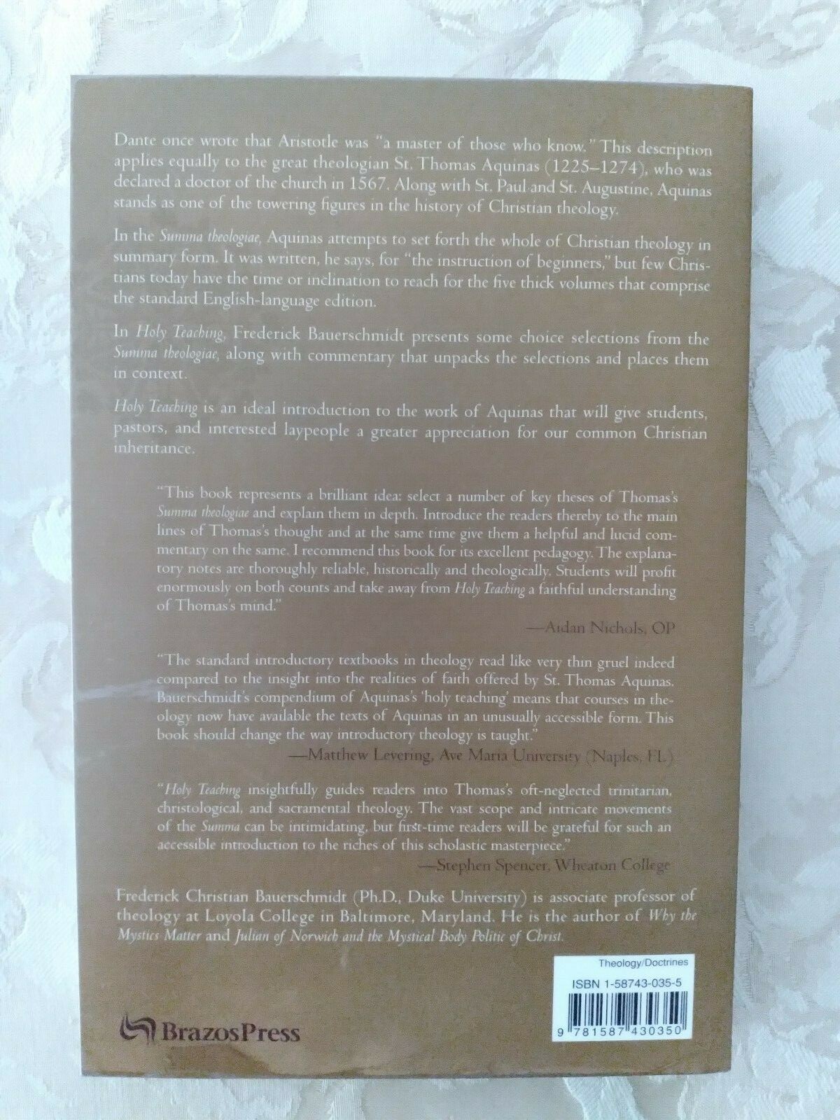 Holy Teaching : Introducing the Summa Theologiae of St. Thomas Aquinas ...