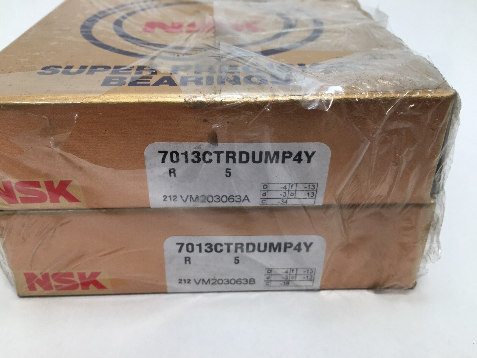 NSK 7013CTRDUMP4Y Bearing 65x100x18 mm 7013-CTR-DUM-P4Y ABEC7 England 2 ...