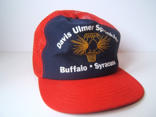 Vintage Davis Ulmer Sprinkler Hat Red Snapback Trucker Cap Made USA | eBay