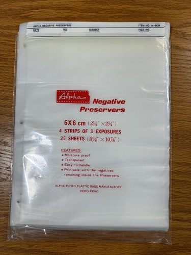 Lot of 18 New Alpha Negative Preservers Pages 4 Rows of 3 Exposures ...