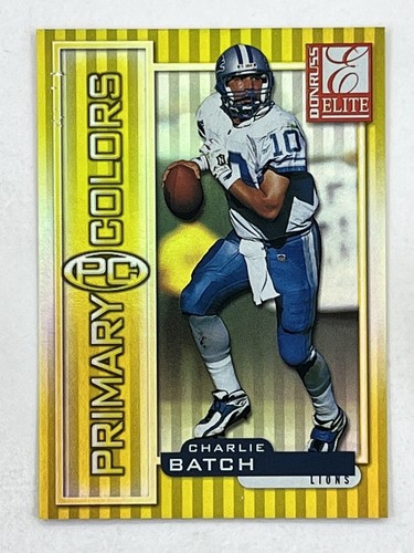 Charlie Batch 1999 Donruss Elite Primary Colors Yellow /1875 #18 NFL ...