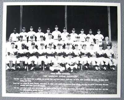 NEW YORK YANKEES 1963 TEAM PHOTO 8X10 MICKEY MANTLE YOGI BERRA ROGER ...
