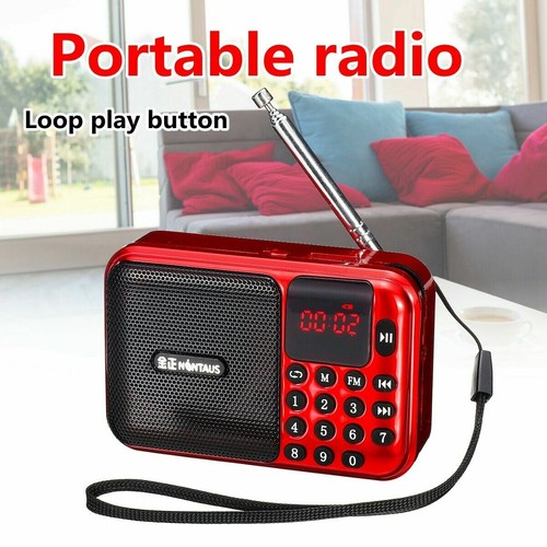 Mini Digital Radio Receiver Speaker MP3 Music Player AM/FM USB TF Card ...