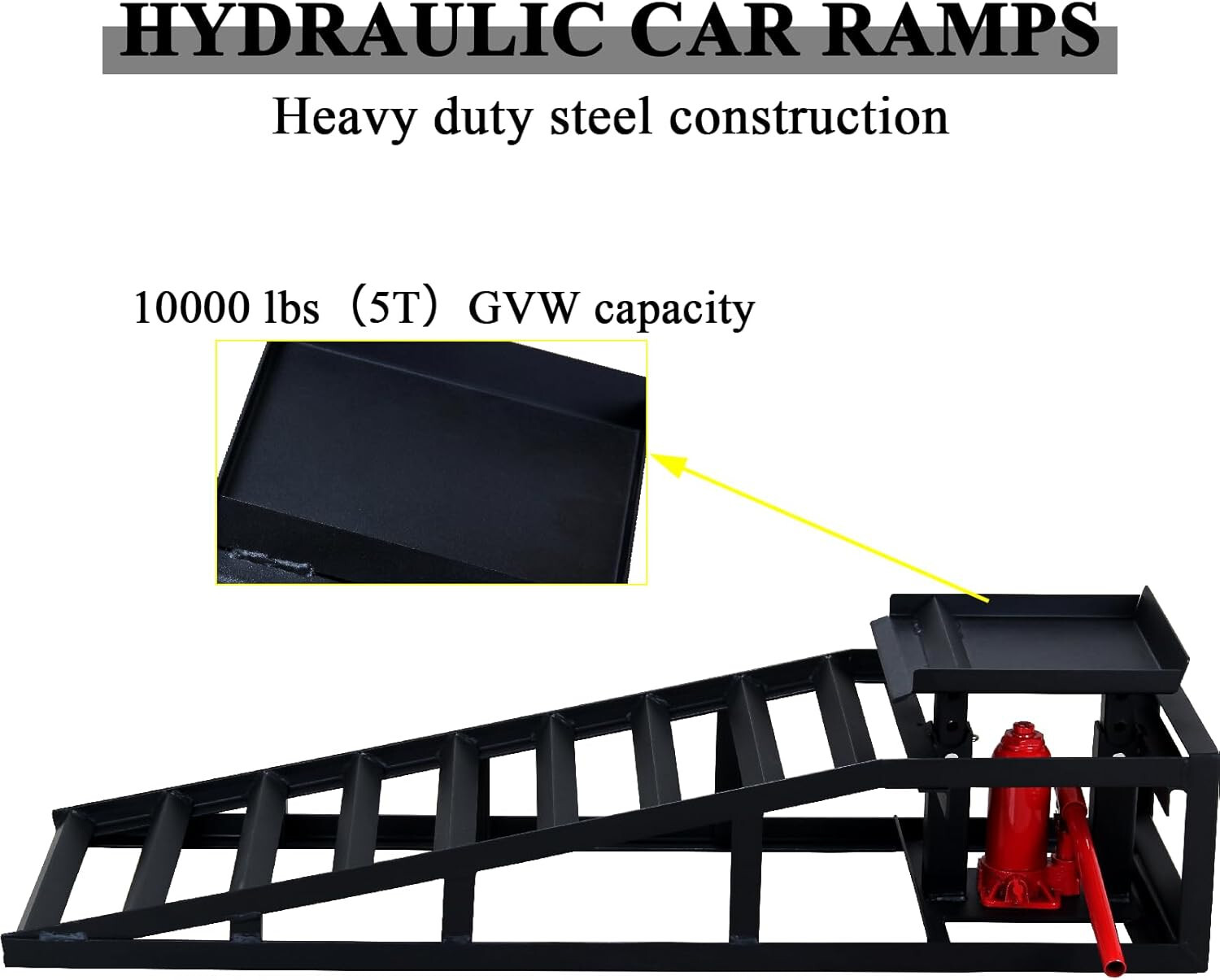 Hydraulic Car Ramps 5T 11000lbs Capacity Low Profile Heavy Duty Car ...