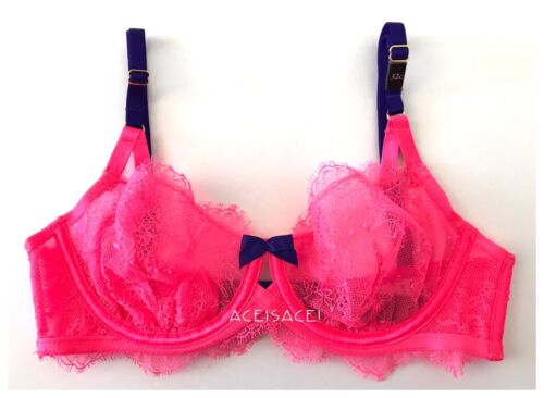 Nwt Victorias Secret Very Sexy Floral Unlined Demi Bra Neon Pink