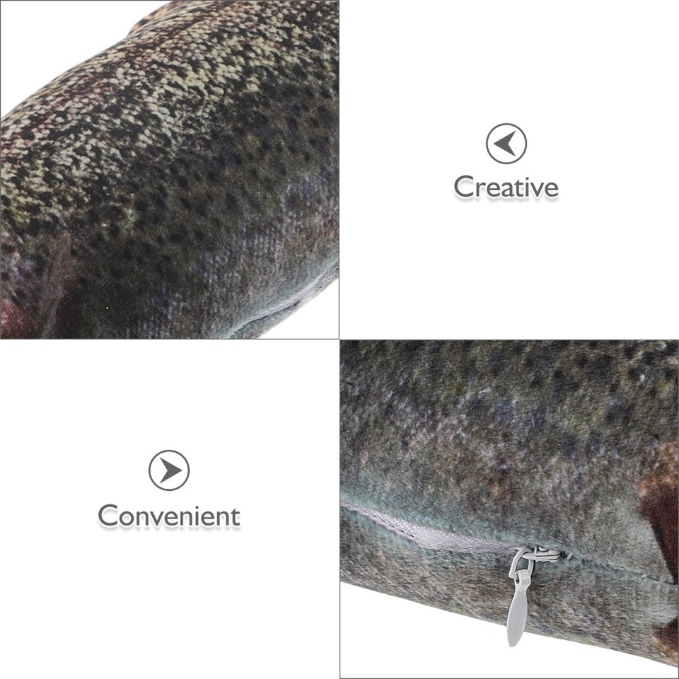 Fish Shape Plush Pillow: Soft And Realistic Stuffed Fish Toy For Kids ...