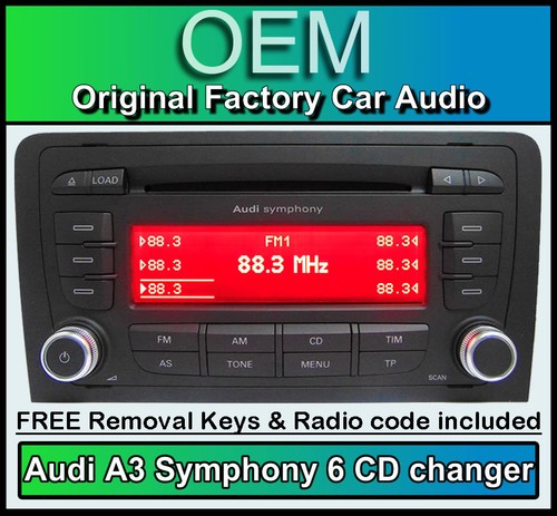 Audi A3 CD player radio stereo 6 DISC CD changer with code and removal ...