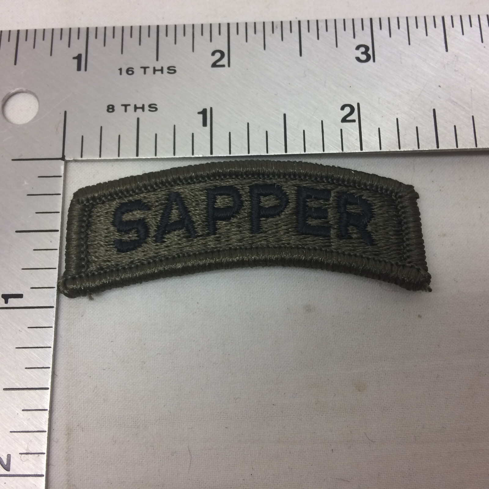 Vintage Military Patch Army Ranger Sapper Shoulder Arc Tab Green Border ...