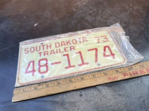 Vtg South Dakota Trailer 1973 license plate Embossed Metal 48-1174 | eBay