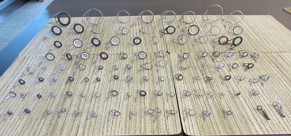 Lot Of 0ver 100 Vintage Fishing Rod Line Guides / Eyes, 2 rod tips ...