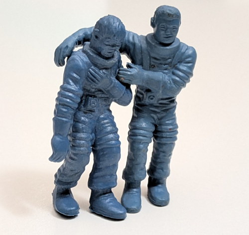 Marx Tom Corbett Blue Rubber Astronauts 1950s Vintage Space Playset Set ...