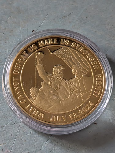 2024 USA President Donald Trump Fight Shooting Assassination Coin ...