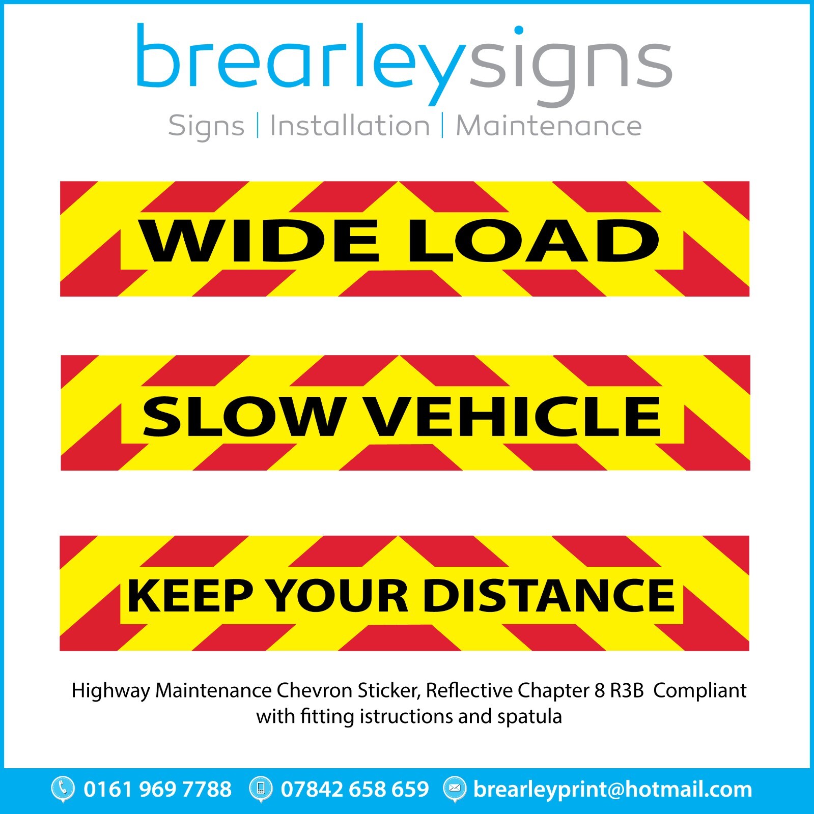 Highway Maintenance Chevron Stickers Reflective Chapter 8 Compliant 3 ...