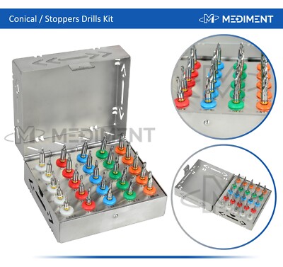 Dental Conical Kit 25 Pcs With Stopper Implant Surgical Kit | eBay