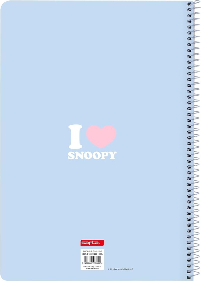 Snoopy Imagine,Notebook, Folio Notebook, 80 Sheets Hardcovers 1Design ...