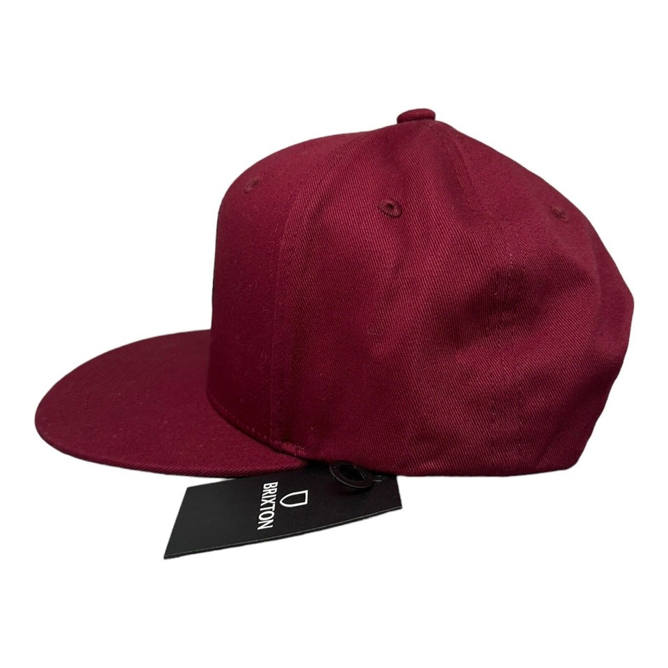 Brixton Original Authentic Maroon Logo Snapback Baseball Adjustable Hat ...