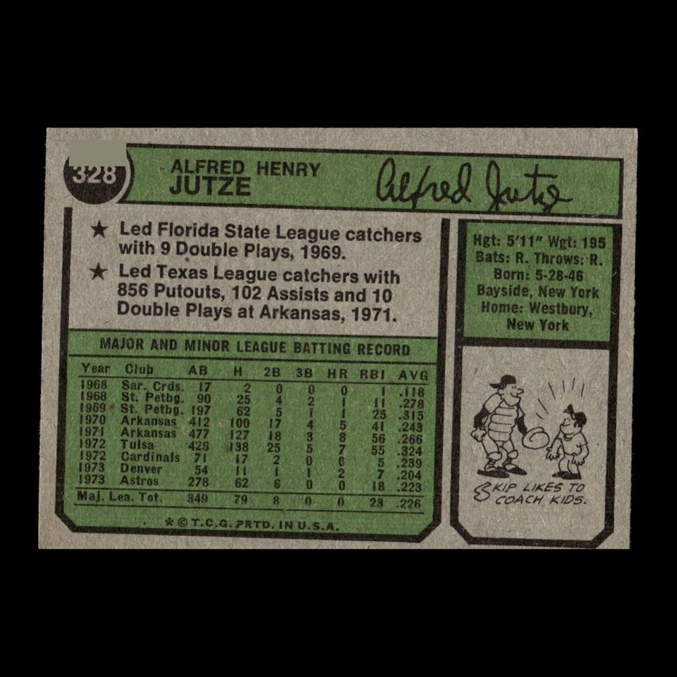 Skip Jutze 1974 Topps Houston Astros #328 Great Set Break! | eBay