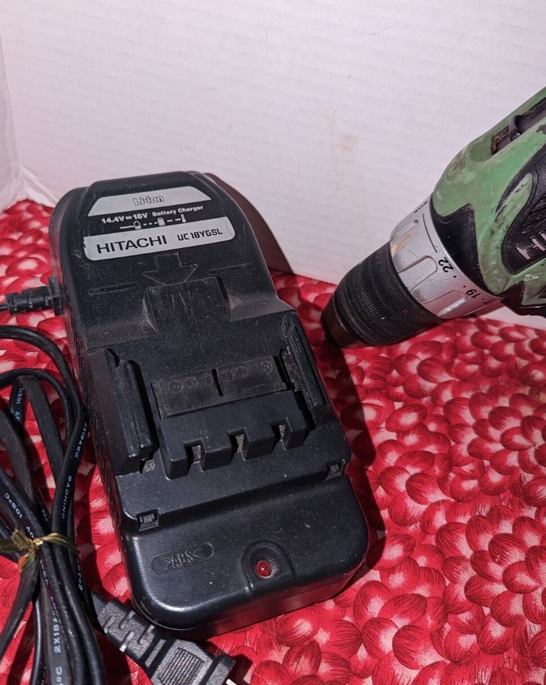 Hitachi 18v Cordless Driver Drill Set DS18DSAL, Flashlight Charger No ...