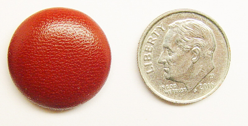 6 MADE IN USA Mahogany Tan Brown genuine leather tufting buttons, metal ...