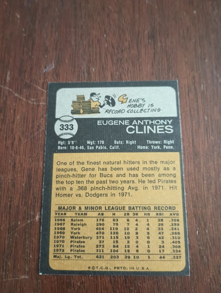 1973 Topps #333 Gene Clines (NRMT) | eBay
