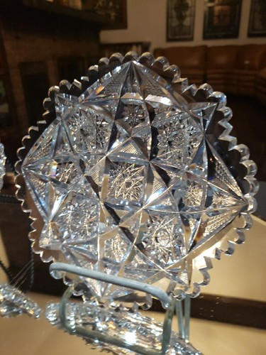 7" Plates - American Brilliant period Cut Glass Crystal Signed Libbey ...